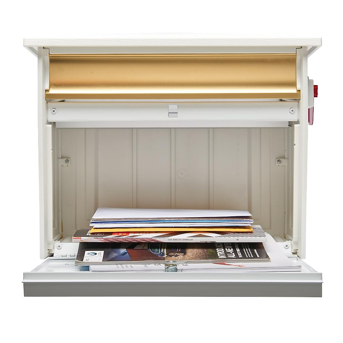 Architectural Mailboxes Mailsafe Aluminum, Locking, Wall Mount Mailbox, MSK00WAM, White, Medium Capacity