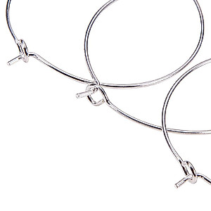 Onwon 300 Pieces Wine Glass Charm Rings DIY Your Own Wine GLass Marker Silver Plated Open Hoop Earring Beading Hoop Party Favor