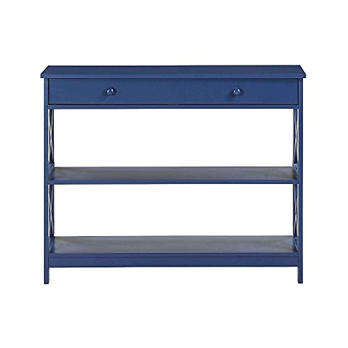 Convenience Concepts Oxford 1 Drawer Console Table with Shelves, Cobalt Blue