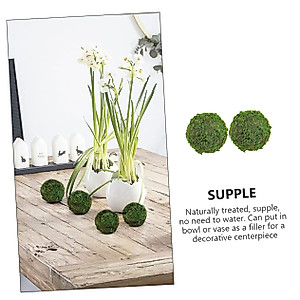 Abaodam Wedding Mossy Balls 2pcs Artificial Home Decor Artificial Green Plant Fake Mossy Balls Floral Mosses Ball Decoration Fake Moss Balls Decorative Moss Balls Grass Ball Wedding Foam