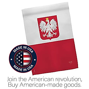 Breeze Decor Poland Garden Flag Regional Nation International World Country Particular Area House Decoration Banner Small Yard Gift Double-Sided, Made in USA