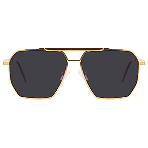 mosanana Square Aviator Sunglasses for Women Polarized Trendy Cool Cute Funky Fashion Oversized Large Big Retro Vintage Gold Black Stylish Wide 70s Ladies 2023 Pilot Uv Frame Baddie Chris
