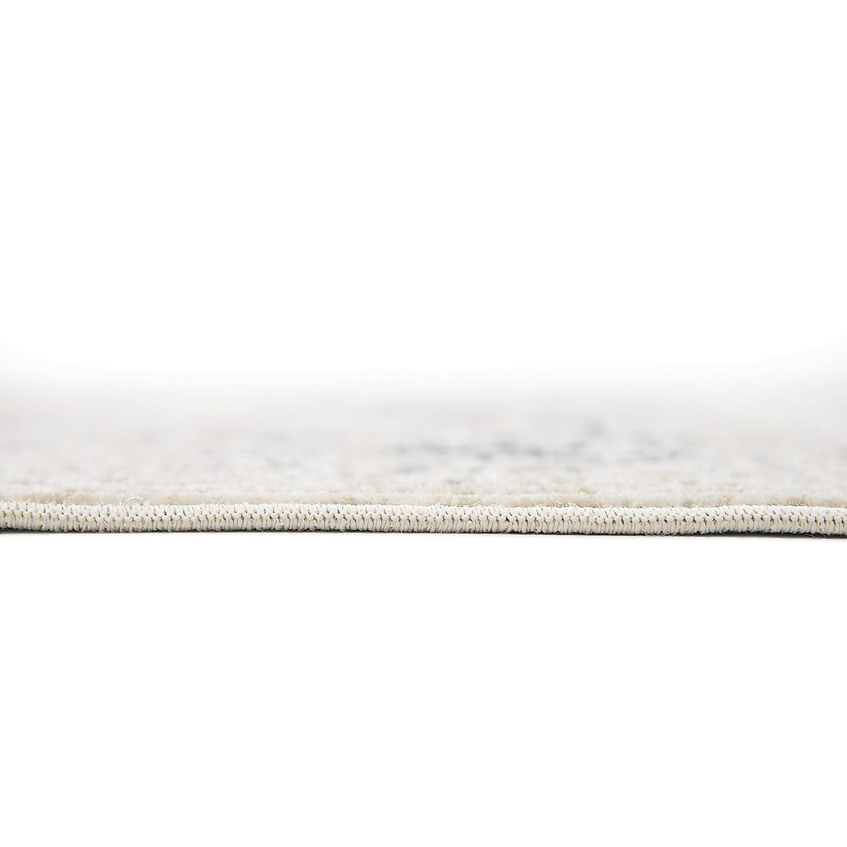 Unique Loom Chateau Collection High-Low Pile, Vintage, Traditional, Distressed, Medallion Area Rug (5' 0 x 8' 0 Rectangular, Beige/Navy Blue)