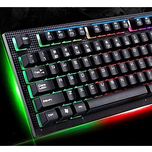 FEDRUI Mechanical Gaming Keyboard, Gaming Keyboard with Backlit, Keyboard Mouse Kit for Home, Games, Office (Color : White)