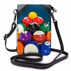 sprinbei Small Crossbody Bags Billiard Cell Phone Purse Woman Pu Leather Shoulder Bag Wallet Pouch Handbag, Black