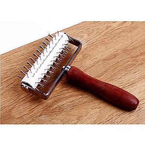 Generic New Dough Docker Spike Roller Wheel Bread Pie Pizza Pasta Pastry Holes Maker,Stainless Steel