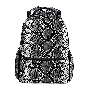 Backpack Travel Snakeskin pattern School Bookbags Shoulder Laptop Daypack College Bag for Womens Mens Boys Girls