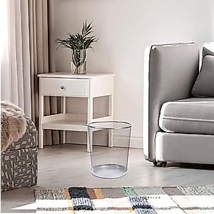 Waste Paper Basket Small Cylinder Trash Can for Home or Office Mesh Round Bins, Reinforced Solid Rim and Base for Garbage or Recycle