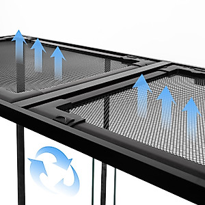 REPTI ZOO 135 Gallon Reptile Glass Terrarium, 48" x 18" x 36" Vertical Tempered Glass Rainforest Reptile Terrarium, 2 in 1 Use Knock-Down Paludarium Tank