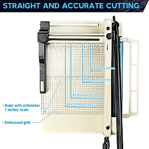 Yescom Paper Cutter Heavy Duty Trimmer Industrial Guillotine Stack Slicer 12" Cut Length 400 Sheet