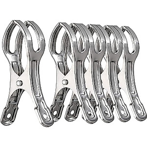 Generic Towel Clips: Jumbo Stainless Steel Metal Beach Towel Clips, Pool Cover Clamps, Beach Chair Clips, Metal Clothespins Stainless Steel Clothespin,Big Beach Chair Towel Clips (5 Pack,11CM)