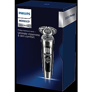 Philips Norelco Shaver 9000 Prestige, Rechargeable Wet or Dry Electric Shaver with Trimmer Attachment and Premium Case, SP9820/87