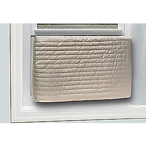 Frost King AC9H Indoor Quilted 2-Piece Standard Air Conditioner Cover 25" wide by 17" tall by 4" deep- Beige