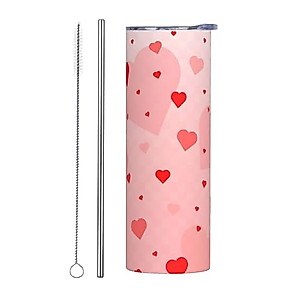 AFHYZY 20 oz Skinny Tumbler Reusable Coffee Travel Mug with Lids and Straws, Insulated Coffee Cups 20oz Stainless Steel Water Bottles Leak Proof for Home, Adults - Mother's Day