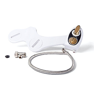 Boss Bidet Bold White Gold – Non electric bidet attachment for your toilet seat – Water Sprayer, Save your Money on toilet paper and Reduce Waste