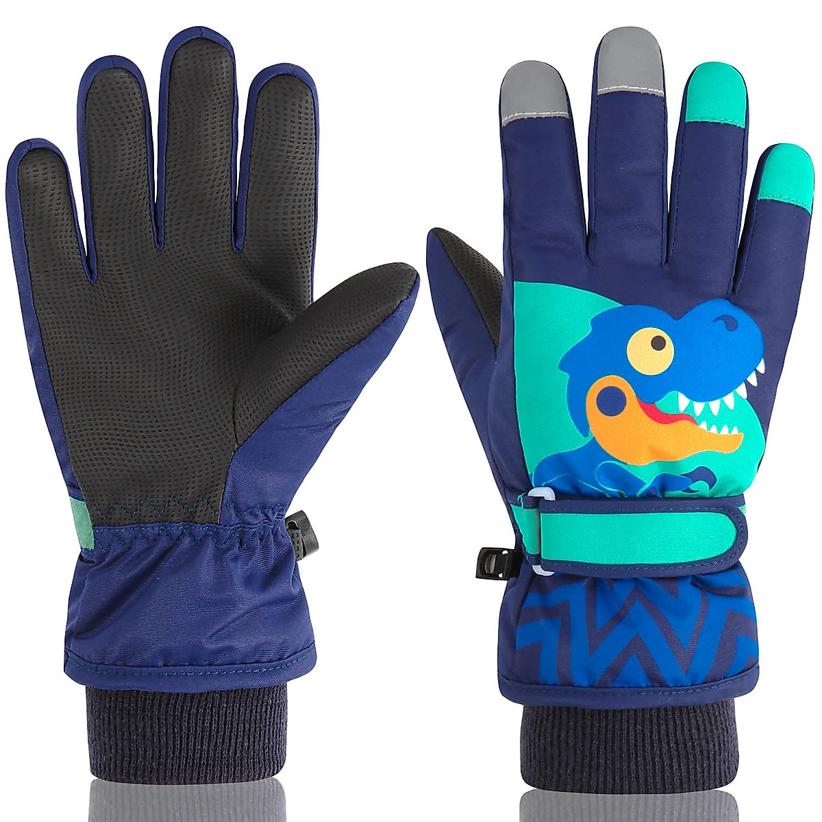 AMZTNLL Kids Winter Snow Ski Gloves Waterproof Cute Warm Gloves for Boys Girls Snowboard Gloves Outdoor Gloves Windproof