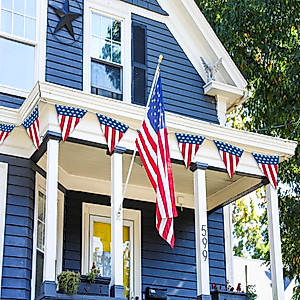 USA Flag Pennant Banner | 100’ FT. Long American String Flags | 18” Inch Tall Triangle Flag Decorations USA Party | Stars and Stripes Bunting Garland | 4th of July Patriotic Decoration | BASHOUT