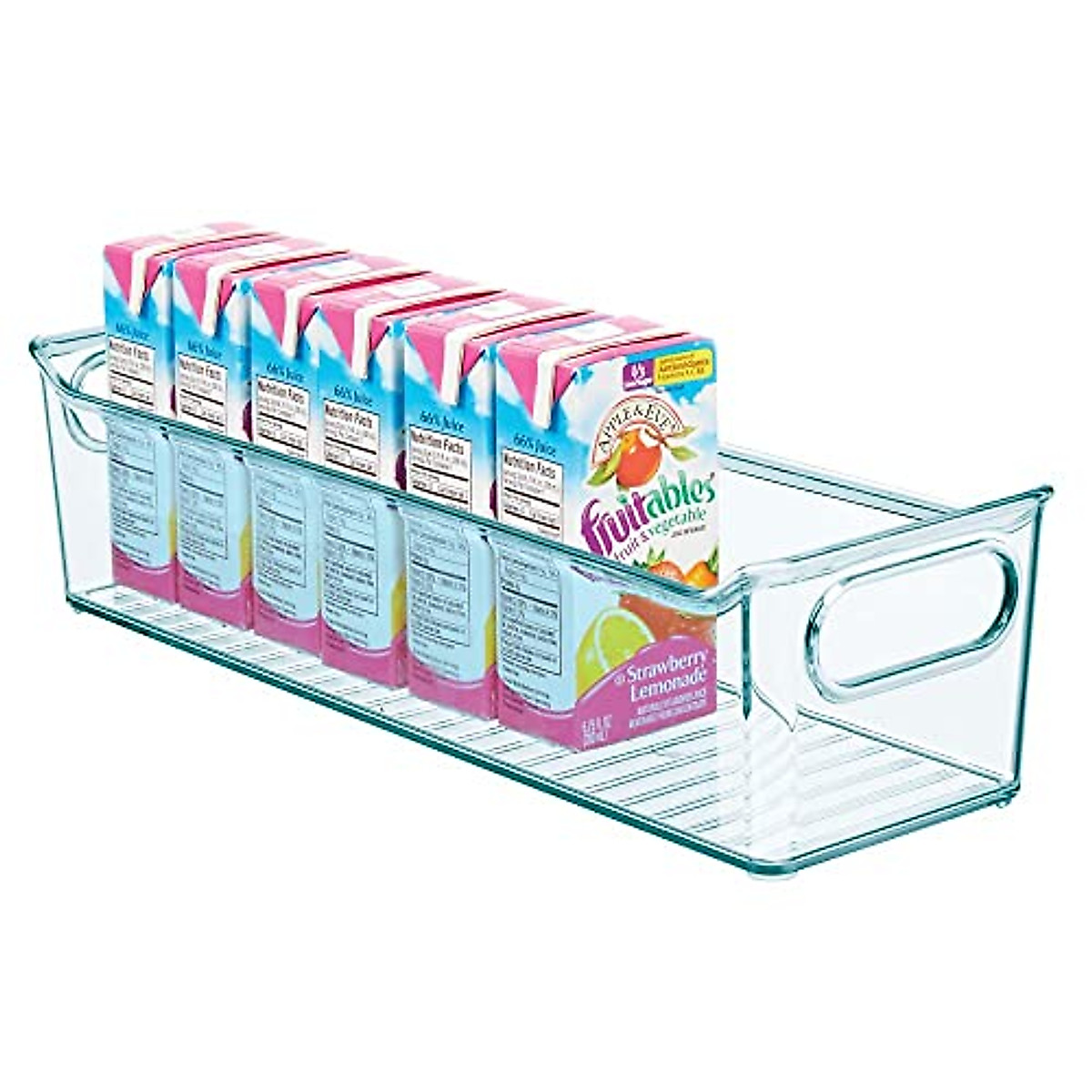 mDesign Slim Plastic Nursery Storage Container Bins with Handles for Organization in Pantry, Cabinet, Closet or Cubby Shelves - Organizer for Baby Food, Bibs, Formula, and Burp Cloths - 4 Pack, Blue