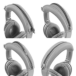 Geekria Headphone Replacement for Bose QuietComfort QC35, QC25, QC2, QC15 Replacement Ear Pad and Headband Pad/Ear Cushion + Headband Cushion/Repair Parts Suit (Grey Silver)
