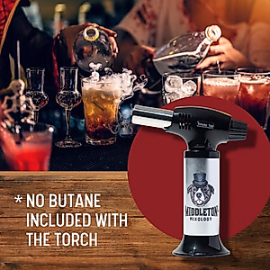 SmokeTop Cocktail Smoker Kit and Torch with Cherry, Hickory, Maple, and Oak Wood Chips - Cocktail Smoker Kit & Chips for Old Fashioned Cocktails, Whiskey, & Bourbon - by Middleton Mixology