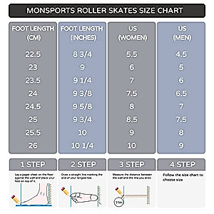 Roller Skates for Women with PU Leather High-top Double Row Rollerskates, Unisex-Adult Indoor Outdoor Black Derby Skate Size 8.5 with Wear-Resistant Rubber Fast Braking for Beginner