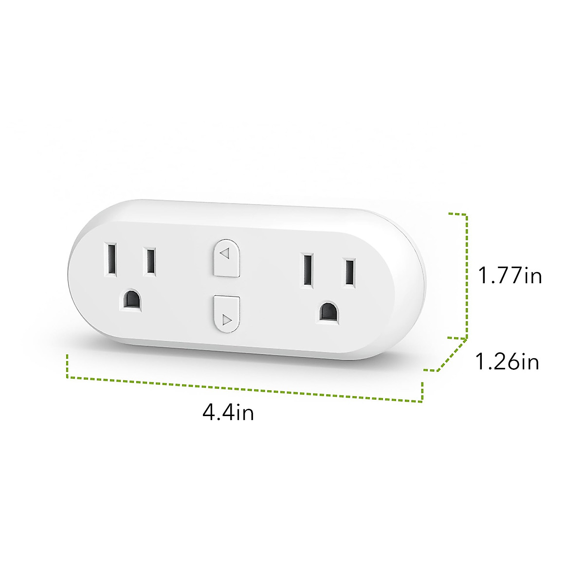 HBN Smart Plug 15A, WiFi&Bluetooth Outlet Extender Dual Socket Plugs Works with Alexa, Google Home Assistant, Remote Control with Timer Function, No Hub Required, ETL Certified, 2.4G WiFi Only, 2-Pack