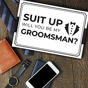 Pop Fizz Designs Groomsmen Box (6 pack) Groomsman Gift I Groomsmen Proposal Box | Groomsmen Gift Box Set | Will You Be My Groomsman? | Will You be My Best Man? | Tuxedo Style
