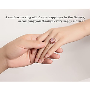 Carnelian 14K Gold Plated Women's Ring/Girls Personalized Gemstone Ring with Diamonds/Open Adjustable Ring/Suitable to Wear for Birthday Party, Prom, Brass Plated Gold, Chalcedony