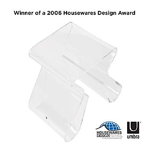 Umbra Magino, Acrylic Side Table, End Table, Stool with Storage, Modern Magazine Rack, Clear,21.725" x 20.9" x 15.125"
