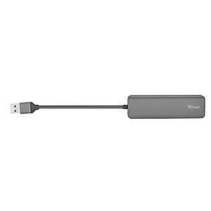 Trust Halyx 4 Port USB 3.2 Gen1 Hub, Extra USB-A Ports, 5 Gbps Data Transfer Speed, Hub for PC, Laptop, Computer with USB-A Port, Compact Hub, Widows, Mac, Chrome - Grey