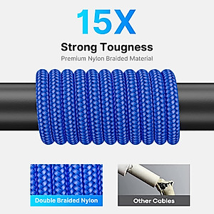 USB C Cable, 2Pack 6ft Fast Charging Nylon Braided Charger Cord Compatible with Samsung Galaxy S20 S10 S10E S9 S8 Plus, Note 20 10 10+ 9 8