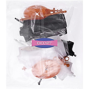 Mini Size Female Mannequin Torso, 4Pcs Mini Doll Dress Form Manikin Body with Base Stand for Sewing Dressmakers Dress Jewelry Display, Black&White, 25x7.5cm/9.82x2.95inch,(Mixed Style,Mini Size) MINI