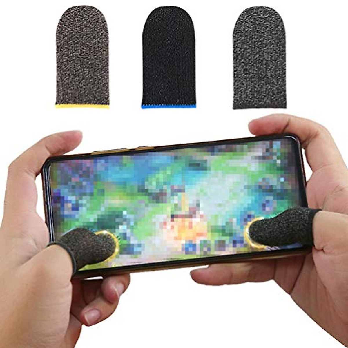 HEALLILY 5 Pairs Mobile Game Finger Cots Touchscreen Controller Finger Sleeve Breathable Anti- Sweat Thumb Finger Sleeve Thin Gaming Finger Gloves