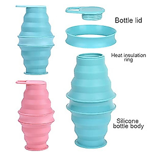 Shozxlcci Collapsible Water Bottle, Reusable Silicone Foldable Leak Proof Portable Sports Travel Water Bottles