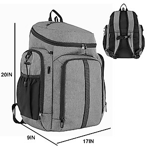 GRANDUP | Basketball Backpack, Large Sports Bag, With independent Ball Rack and Shoe Compartment, Can Store Thermos Bottles and Towels, Very Suitable for Basketball, Football and Gym