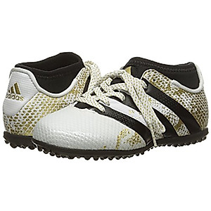 adidas Performance Kids' Ace 16.3 Primemesh Turf Soccer Cleats, White/Black/Metallic Gold, 2.5 M US Little Kid