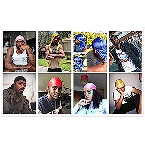 TEAMAET 6 Pieces Silky Durags for Women,Men Satin Durag 6 Colors Doorag Headscarf,beanies, woman durags