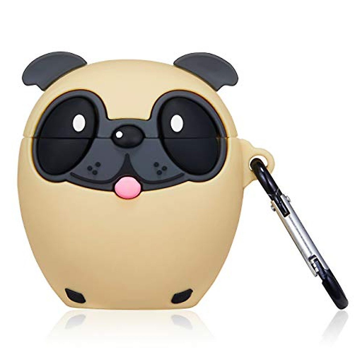 Besoar Red Lips Dog for Airpod 1/2 Case, Cartoon Cute Fashion Cool Silicone Design Character Cover for Airpods, Unique Animal Pug 3D Kawaii Funny Fun Shell Girls Women Girly Boys Cases Air Pods 2&1
