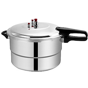 BreeRainz 5.3 Quart Pressure Cooker, 10 PSI Aluminum Pressure Canner w/Triple Valves & Auto Lock System