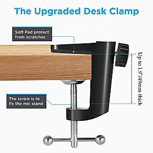 Boom Arm For Hyperx Quadcast Microphone, Adjustable Suspension Mic Scissor Stand, For Studio Recording & Broadcasting Compatible with Hyper X QuadCast S Mic By YUZUHOME