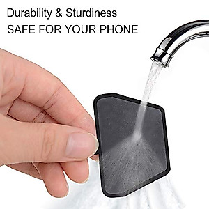 takyu Cell Phone lanyard pad, 2 Pack Universal Phone Safety Tether Connector with Adhesive Compatible for Most Smartphones (Black Black)