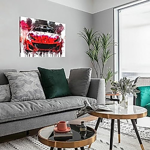 Car Poster Ferrari F40 Supercar Posters Racing Car Canvas Wall Art For Boy's Bedroom SuperCar Wall Decor Frame-style 30x20inch(75x50cm)