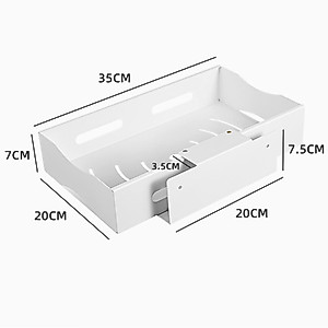 LEAYAN Under Sink Storage Cabinet Organizer Drawer, Storage Bathroom Cabinet Organizer Under Kitchen Sink Organizer for Easy Access Under Sink Rack Shelf, White 35x20x7.5cm