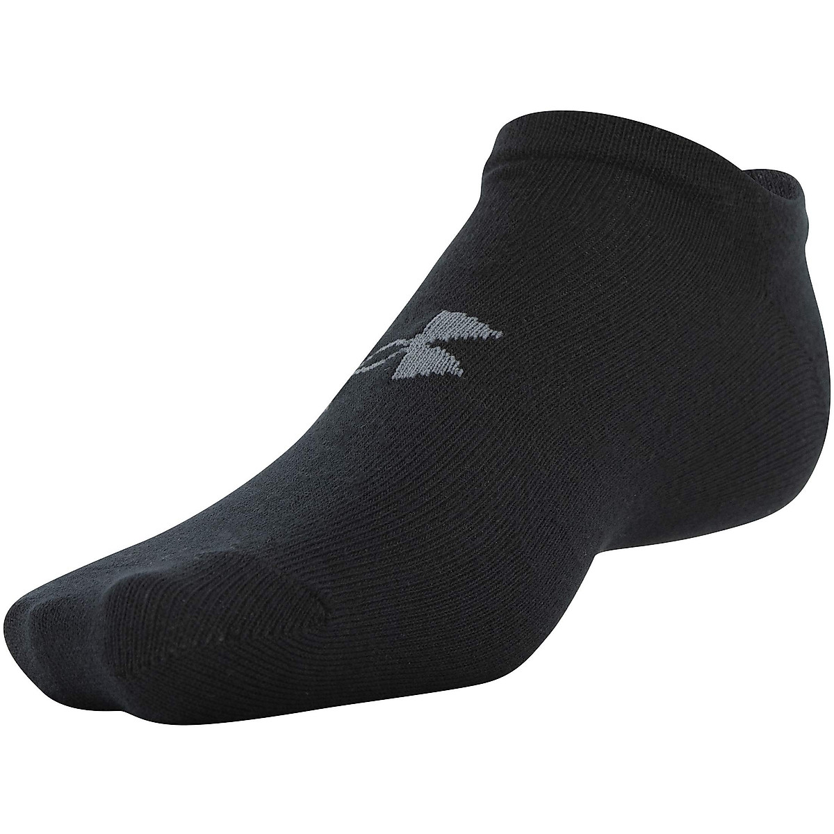 Under Armour Adult Essential Lite No Show Socks, 6-Pairs, Black, Large