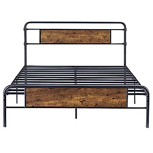 IDEALHOUSE Full Size Bed Frame with Headboard, Premium Metal Platform Bed with Heavy Duty Steel Slats, 12" Under Bed Storage, Noise Free, Easy Assembly, No Box Spring Needed