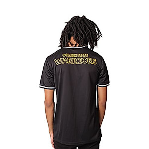 Ultra Game NBA Golden State Warriors Mens Jersey V-Neck Mesh Short Sleeve Tee Shirt, Black, Large