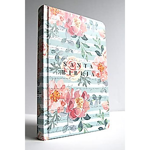 Biblia Reina Valera 1960 letra grande, tamaño manual, tapa dura rosas rosadas / Spanish Bible RVR 1960 Handy Size Large Print HC pink roses