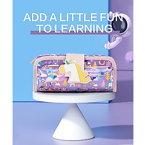 NPNGMYR Cute Pencil Case, Large Capacity Pen and Pencil Stationery Organizer Bag, Multi-Slot Pencil Pouch for Girls and Teens, Girls Pencil Case for School Office