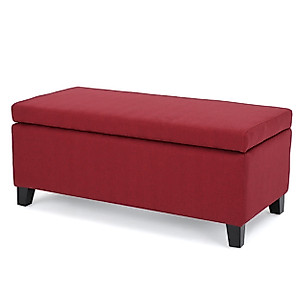 Christopher Knight Home Breanna Fabric Storage Ottoman, Deep Red
