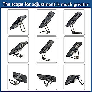 Warmyee Cell Phone Stand, Phone Holder,Adjustable Phone Stand for Desk, Thick Case Friendly Phone Holder Stand, Taller iPhone Stand Compatible with All Mobile Phone, iPhone 14- Black